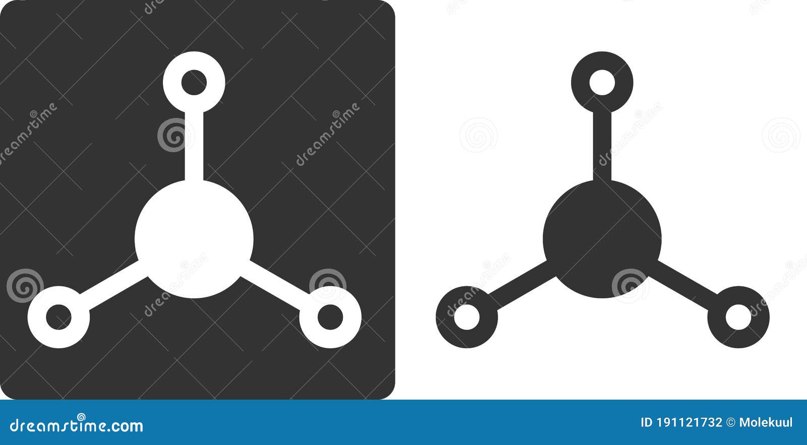 Ammonia NH3 Molecule, Flat Icon Style. Atoms Shown As Circles Nitrogen ...