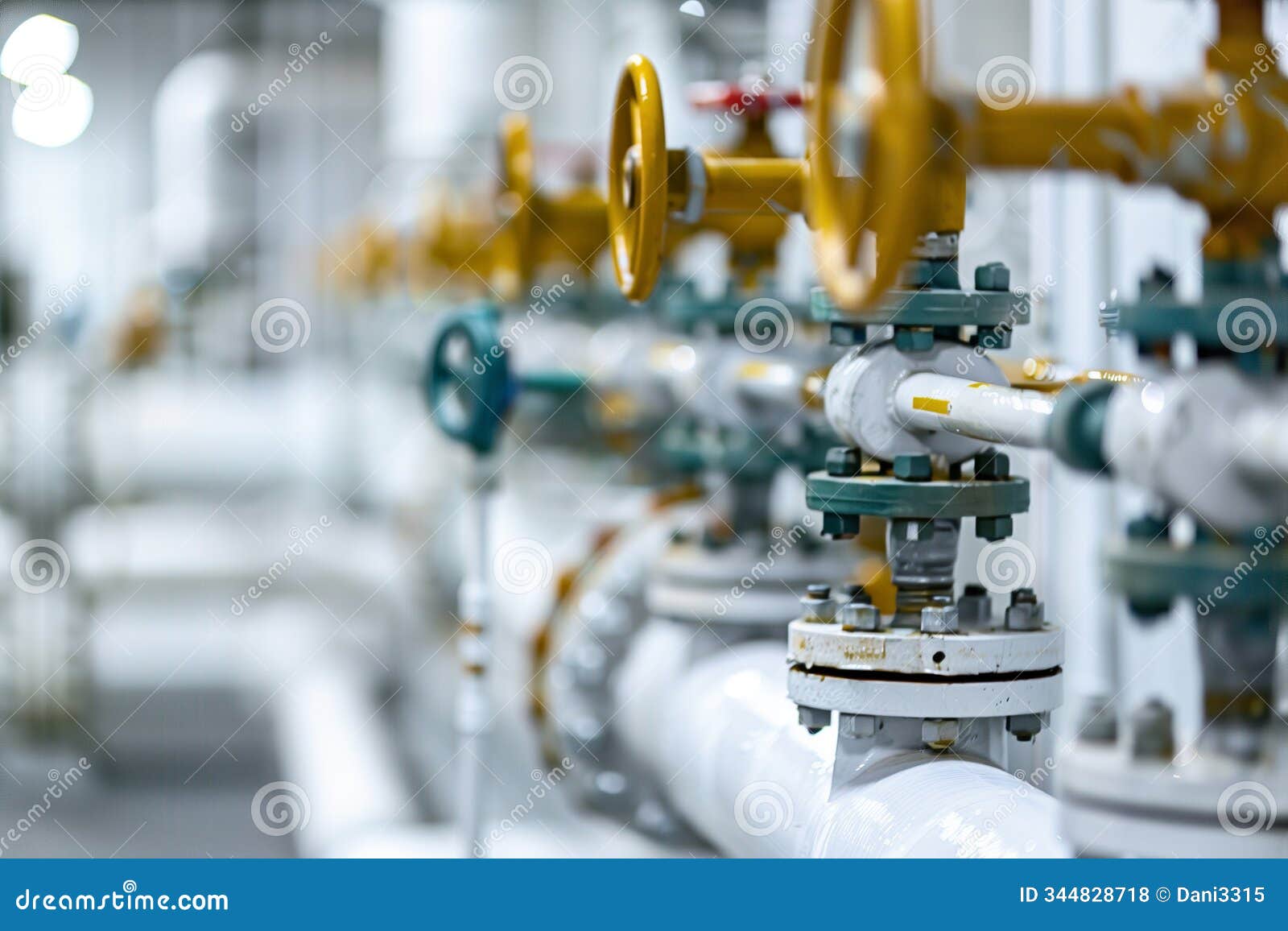 Ammonia Piping System with Industrial Valves for Flow Control Stock ...