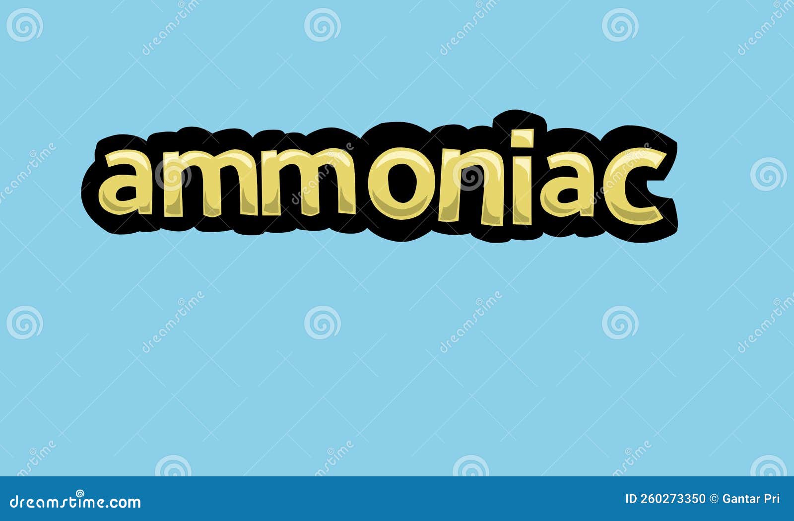 AMMONIAC Writing Vector Design on a Blue Background Stock Vector ...