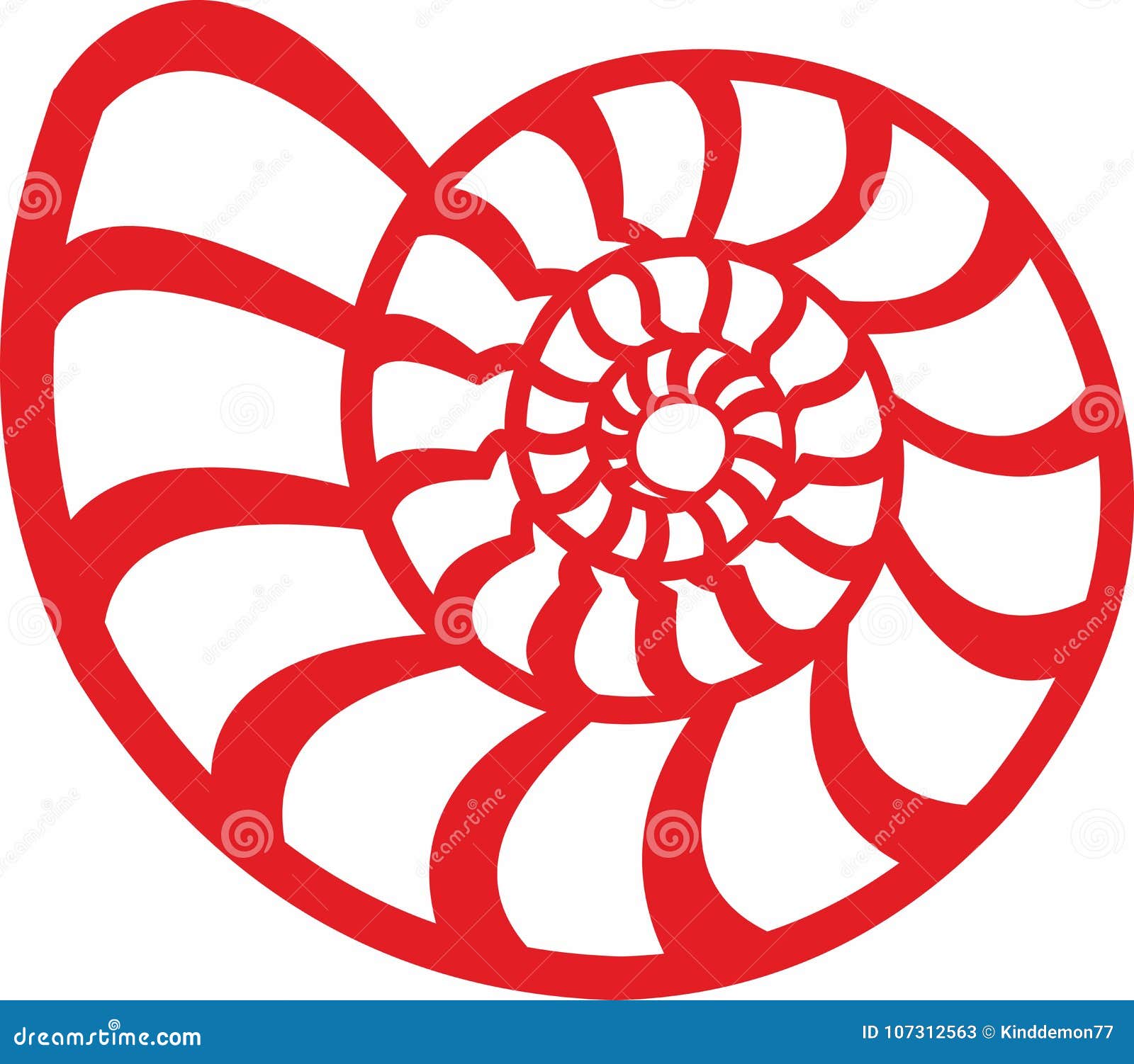 Ammonit vector illustratie. Illustration of subklasse - 107312563