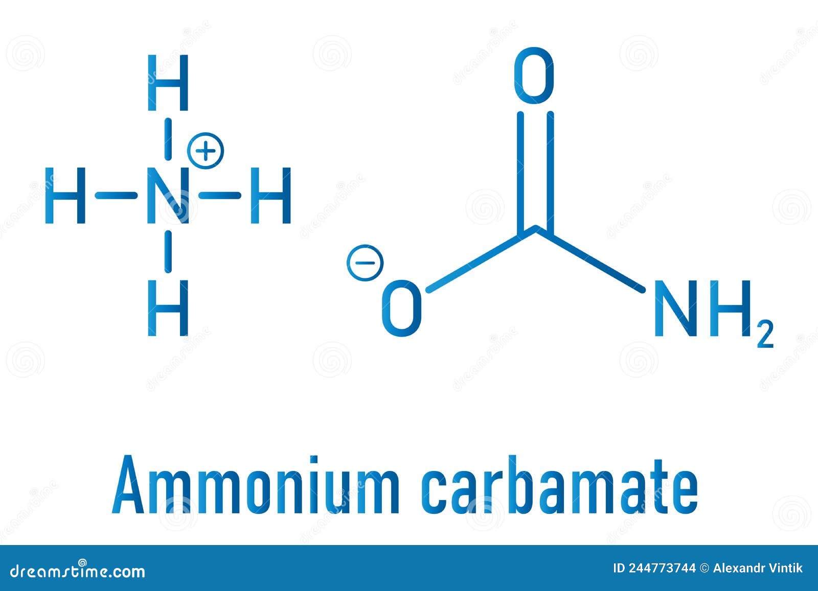 Ammonium Carbamate, Chemical Structure. Skeletal Formula. Vector ...