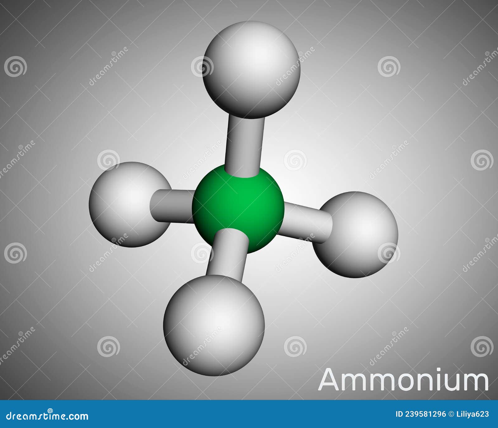 Ammonium Cation, Azanium Molecule. It Is Positively Charged Polyatomic ...