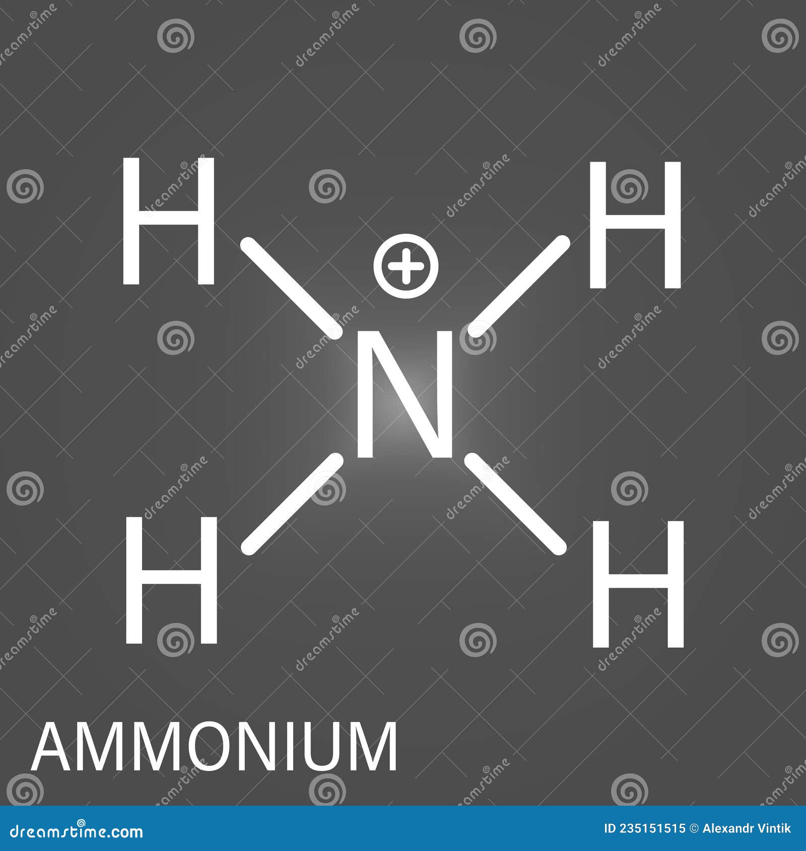 Ammonium Cation, Azanium Molecule. It Is Positively Charged Polyatomic ...