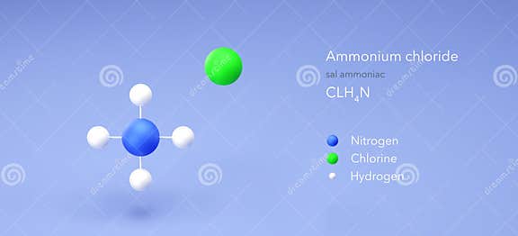 Ammonium Chloride Molecule, Molecular Structures, Sal Ammoniac, 3d ...