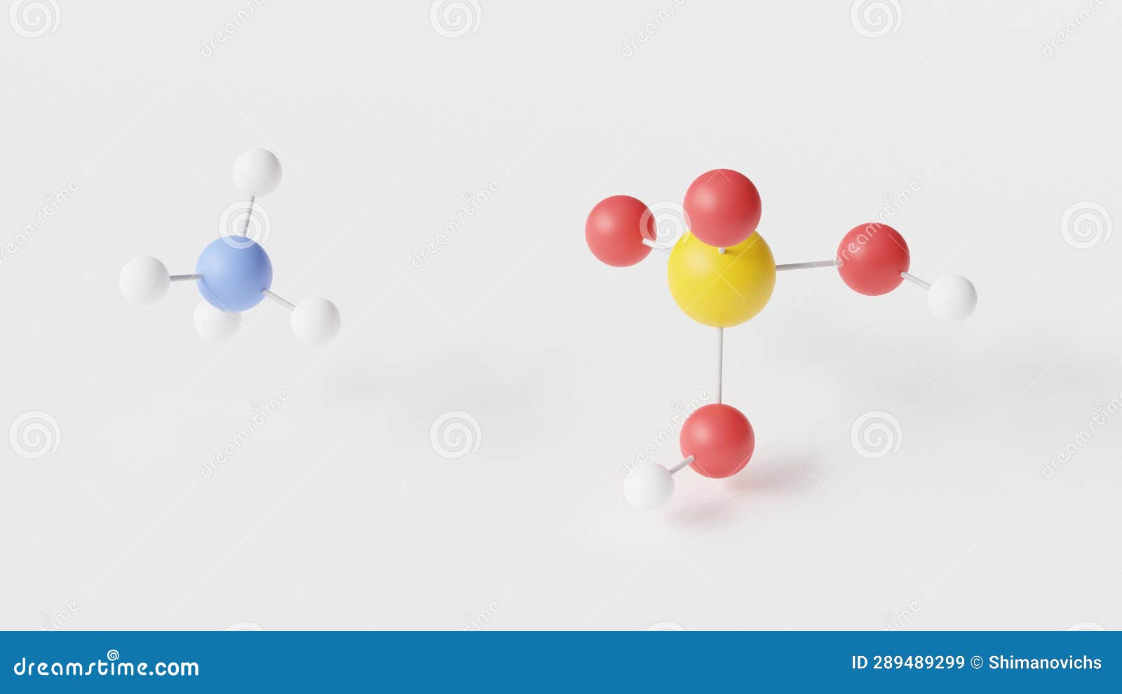 Ammonium Dihydrogen Phosphate Molecule 3d, Molecular Structure, Ball ...