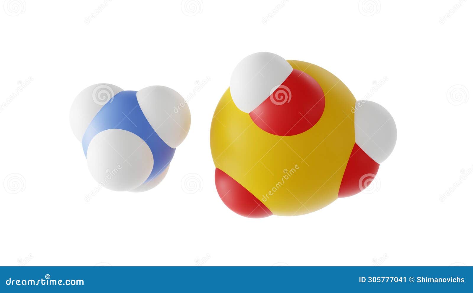 Ammonium Dihydrogen Phosphate Molecule 3d, Molecular Structure, Ball ...