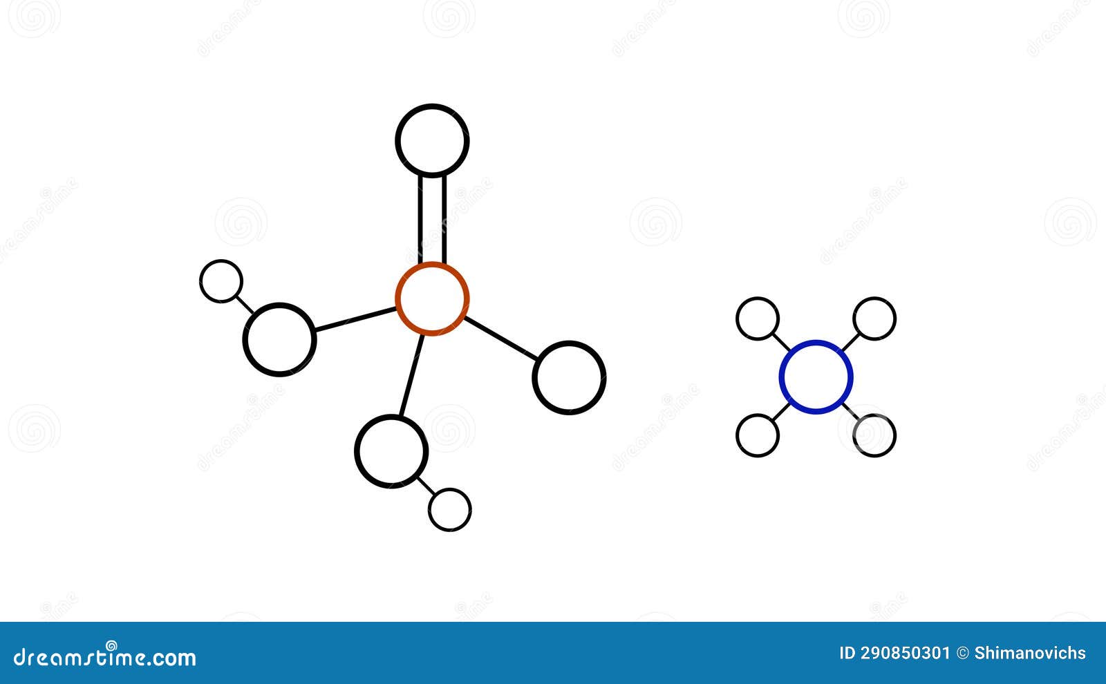Ammonium Dihydrogen Phosphate Molecule, Structural Chemical Formula ...