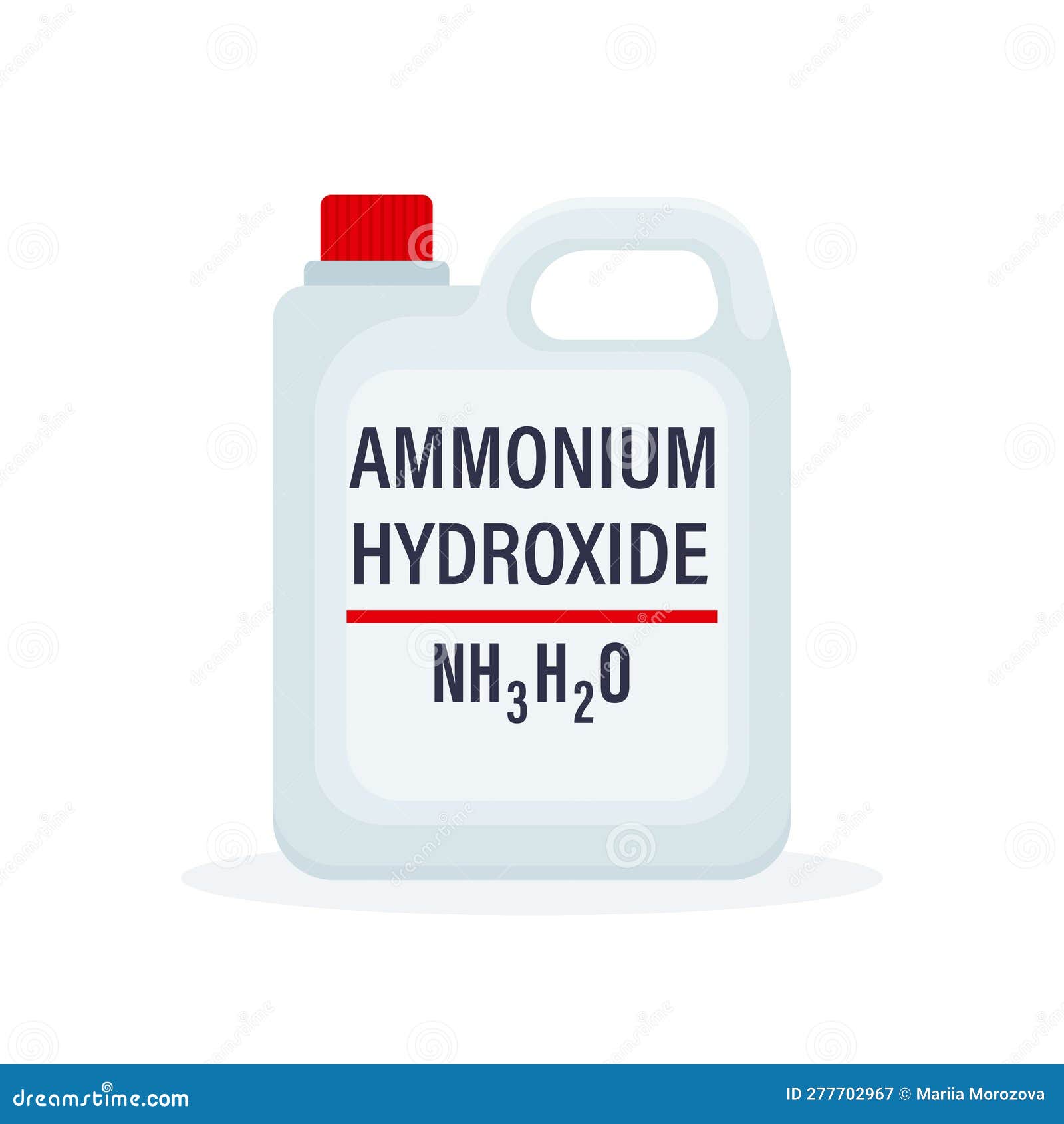 Ammonium Hydroxide Solution in a Bottle Isolated on a White Background ...
