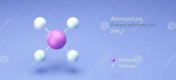 Ammonium, Molecular Structures, Charged Polyatomic Ion, 3d Model ...