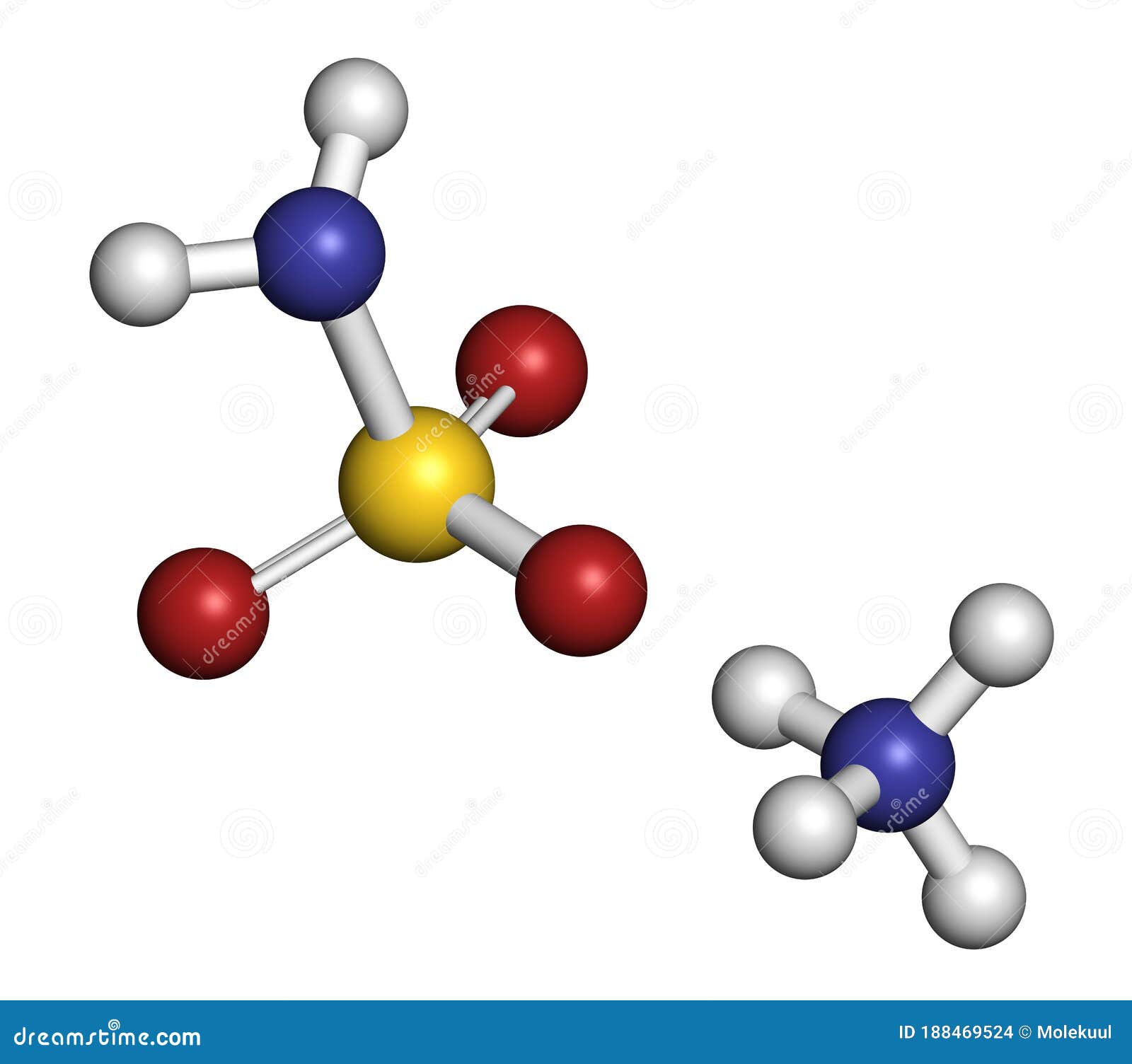 Ammonium Sulfamate Herbicide (weed Killer) Molecule. Atoms are ...