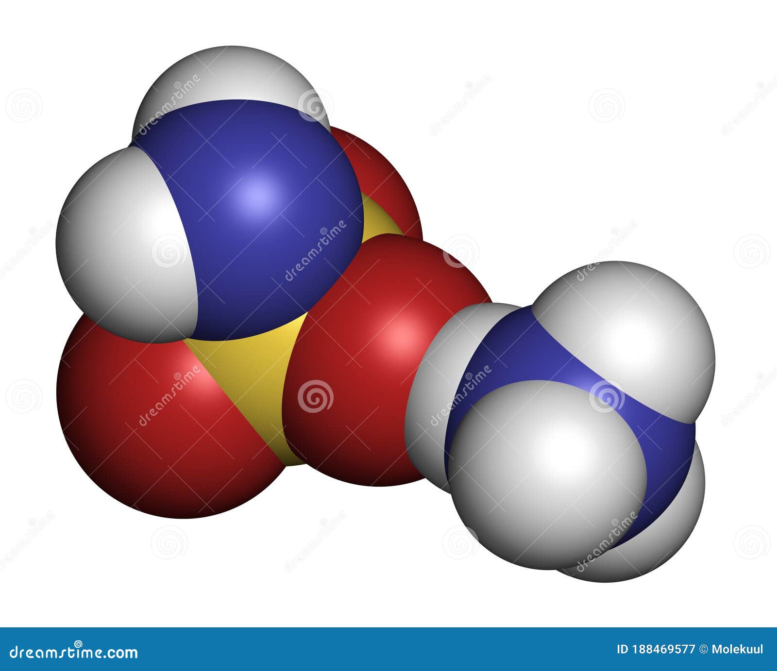 Ammonium Sulfamate Herbicide (weed Killer) Molecule. Atoms are ...