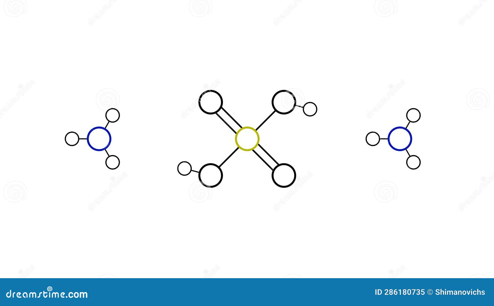 Ammonium Sulfate Molecule Structural Chemical Formula Ball And Stick Model Isolated Image