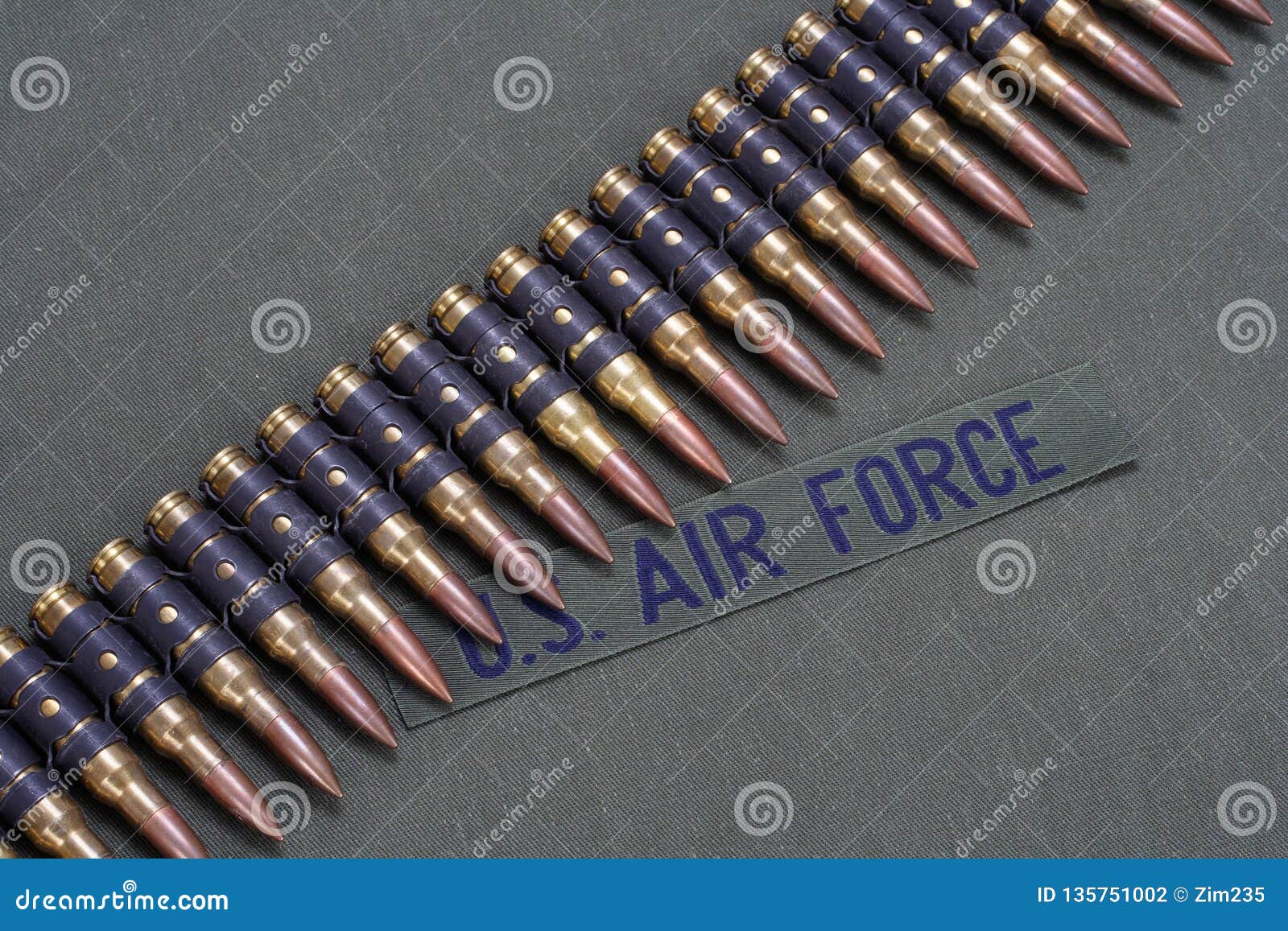 Ammunition Belt on US AIR FORCE Uniform Background Stock Photo - Image ...