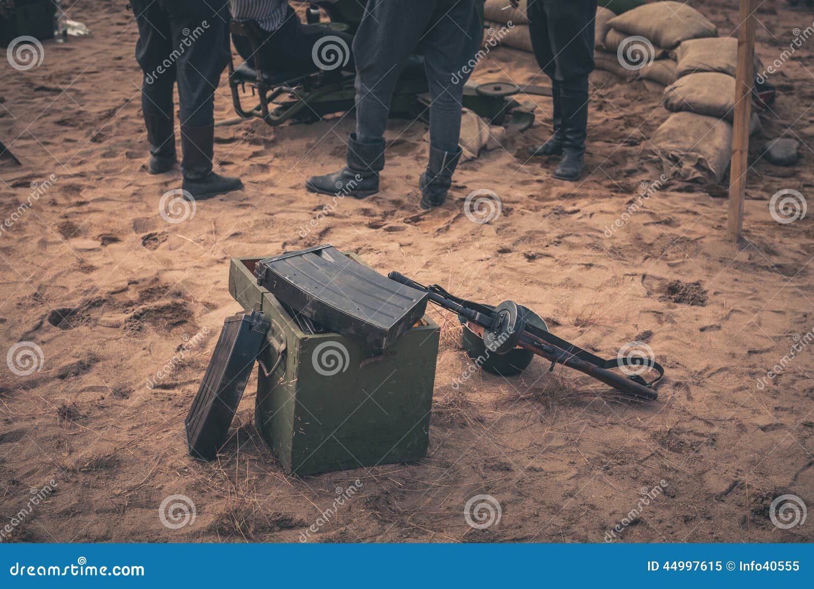 Ammunition Box and Machine Gun Stock Image - Image of history, black ...