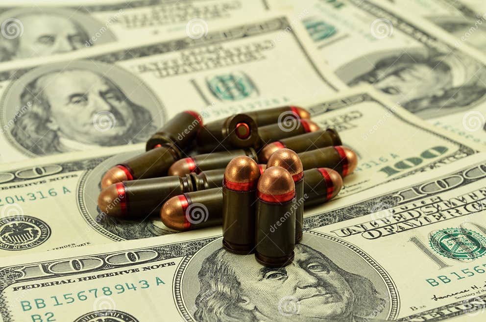 Ammunition and money stock image. Image of conflict, machinegun - 30277141