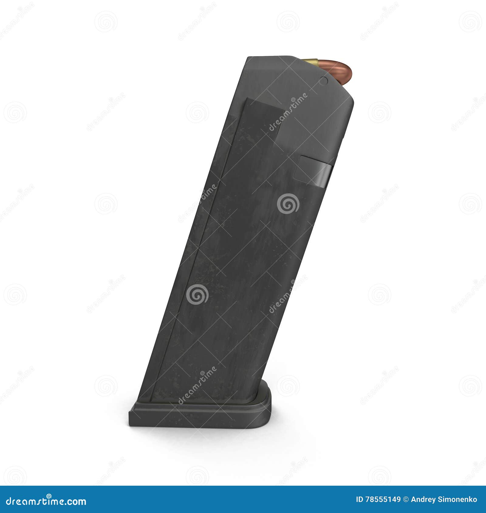 Ammunition Magazine on White. Side View. 3D Illustration Stock ...