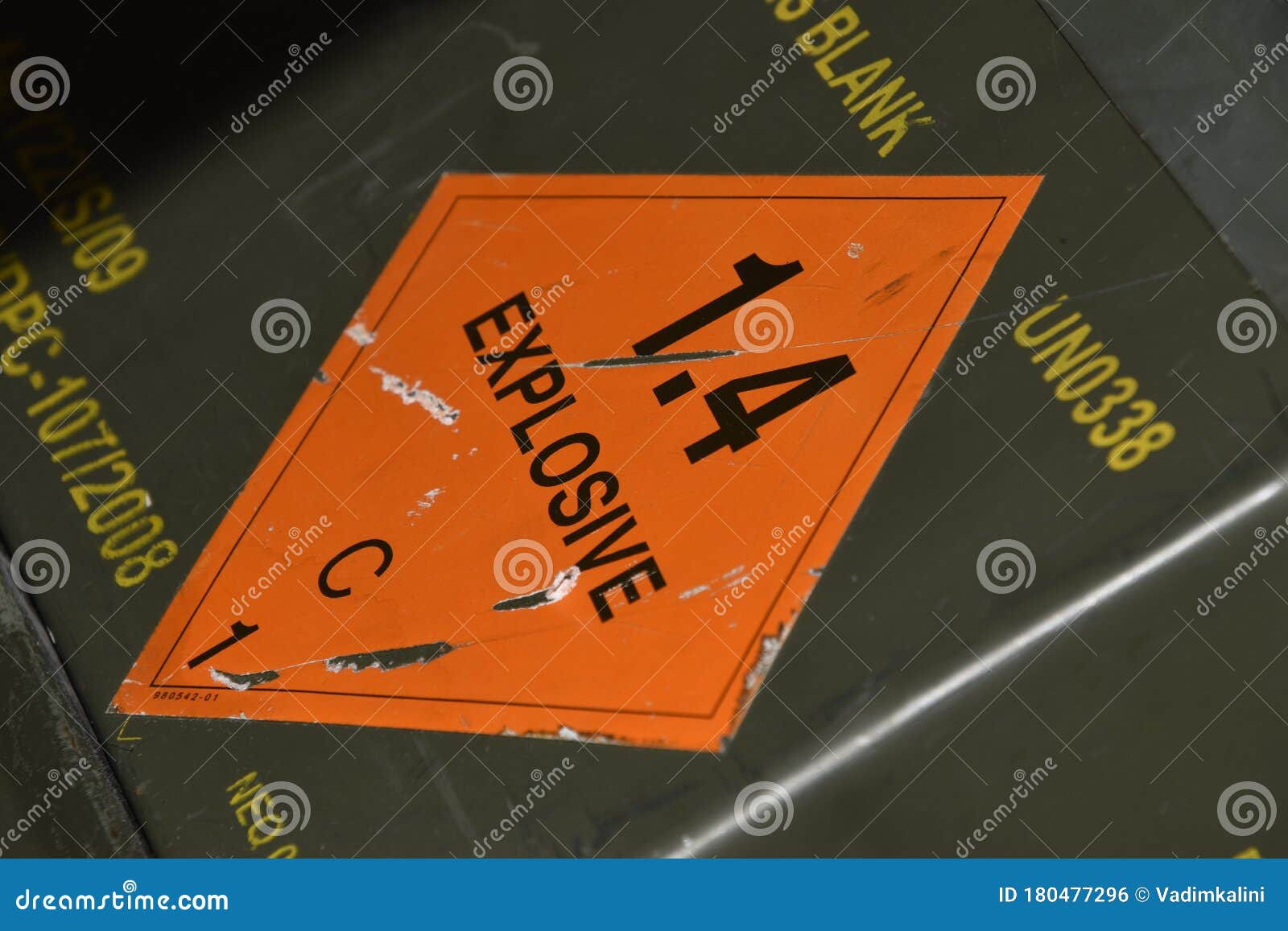 Ammunition Metal Box with Explosives Sticker. Stock Photo - Image of ...