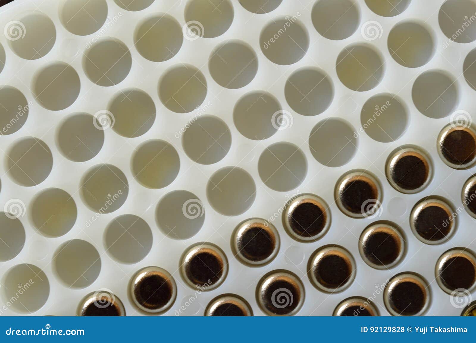 Ammunition Primers in Partially Filled Storage Tray Stock Photo - Image ...