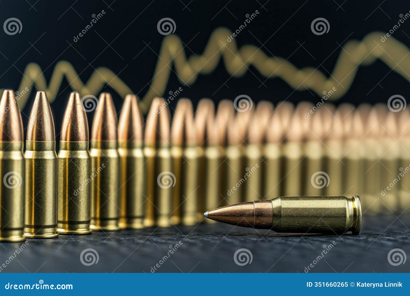 Ammunition Sales Growing with Rising Graph in Background Stock Image ...