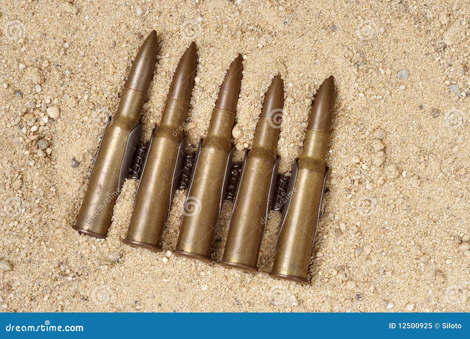 Ammunition on the sand stock image. Image of shell, case - 12500925
