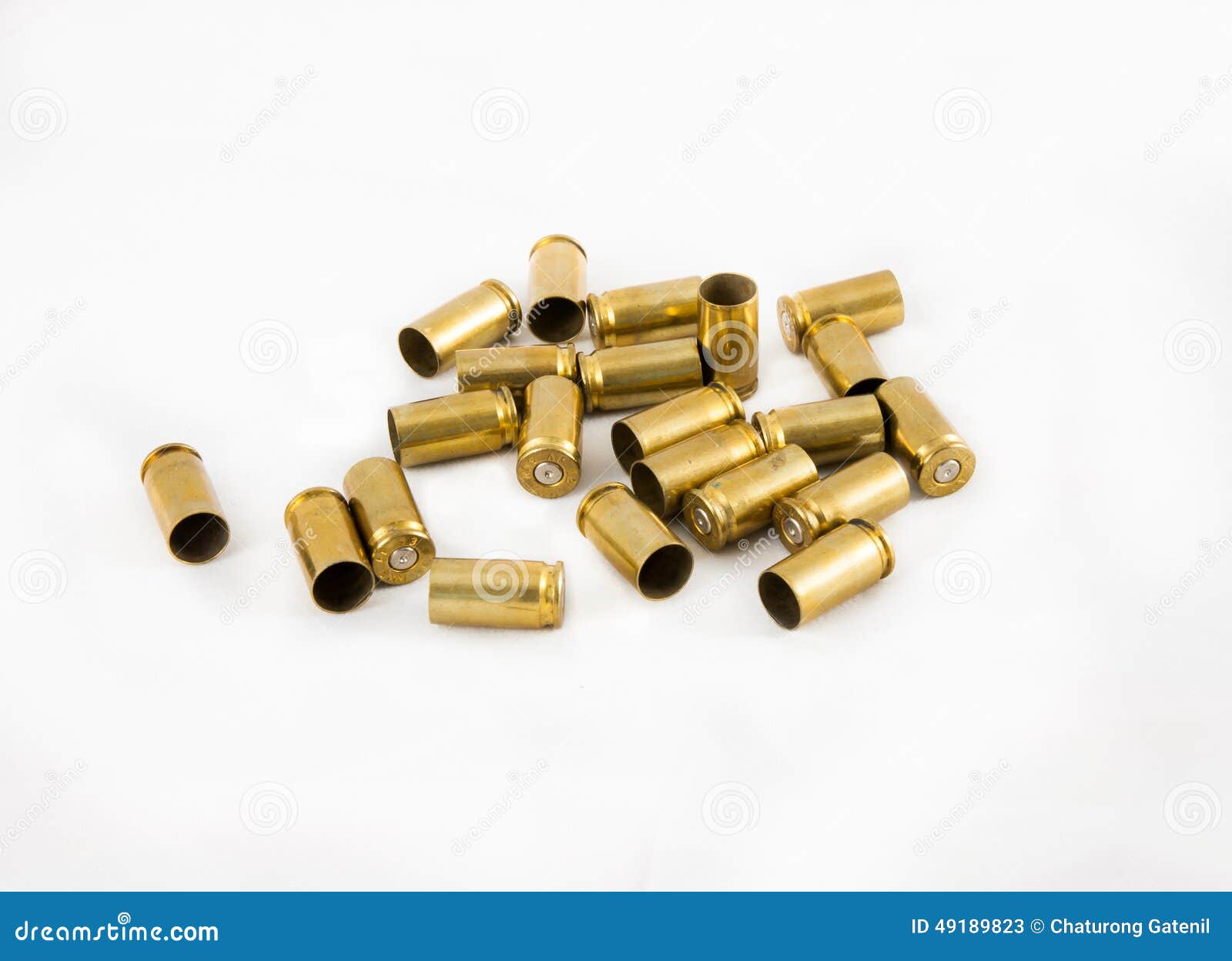 Ammunition shell 9 mm. stock image. Image of isolated - 49189823