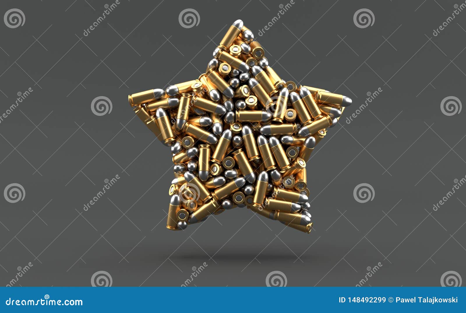 Ammunition in star shape stock illustration. Illustration of metal ...