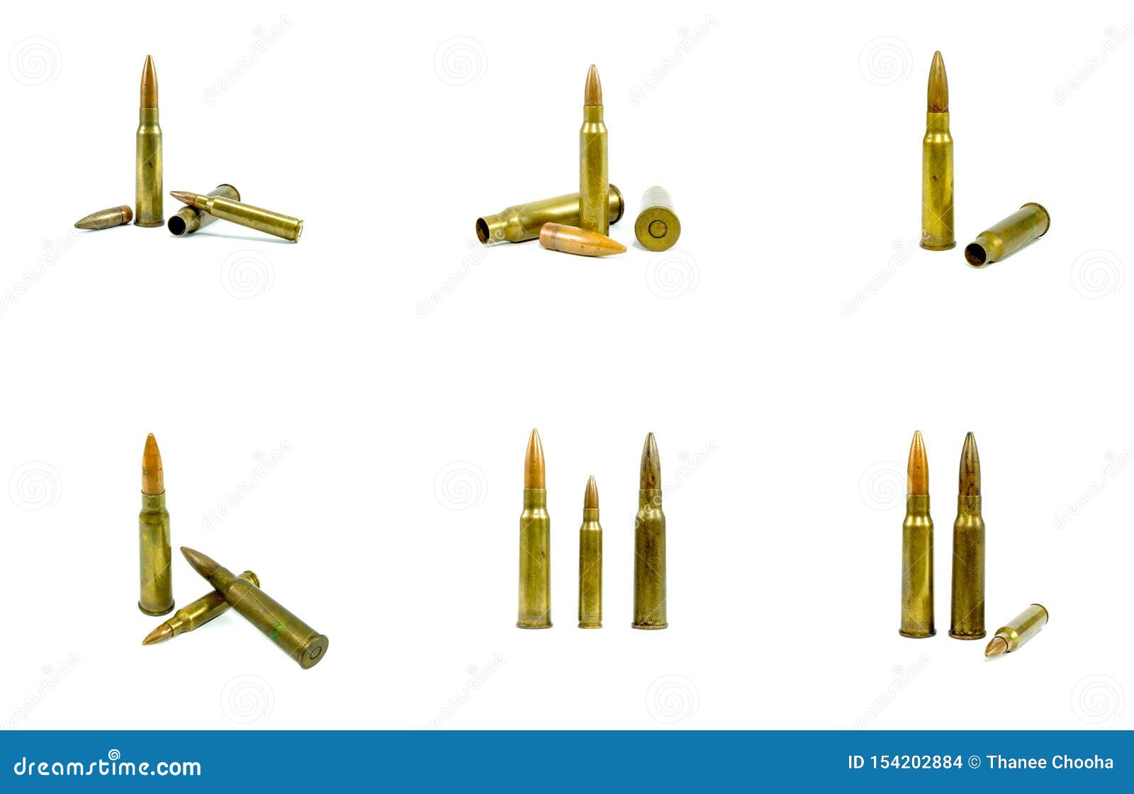 A Group Of 9mm Bullets Isolated On A White Background Royalty-Free ...