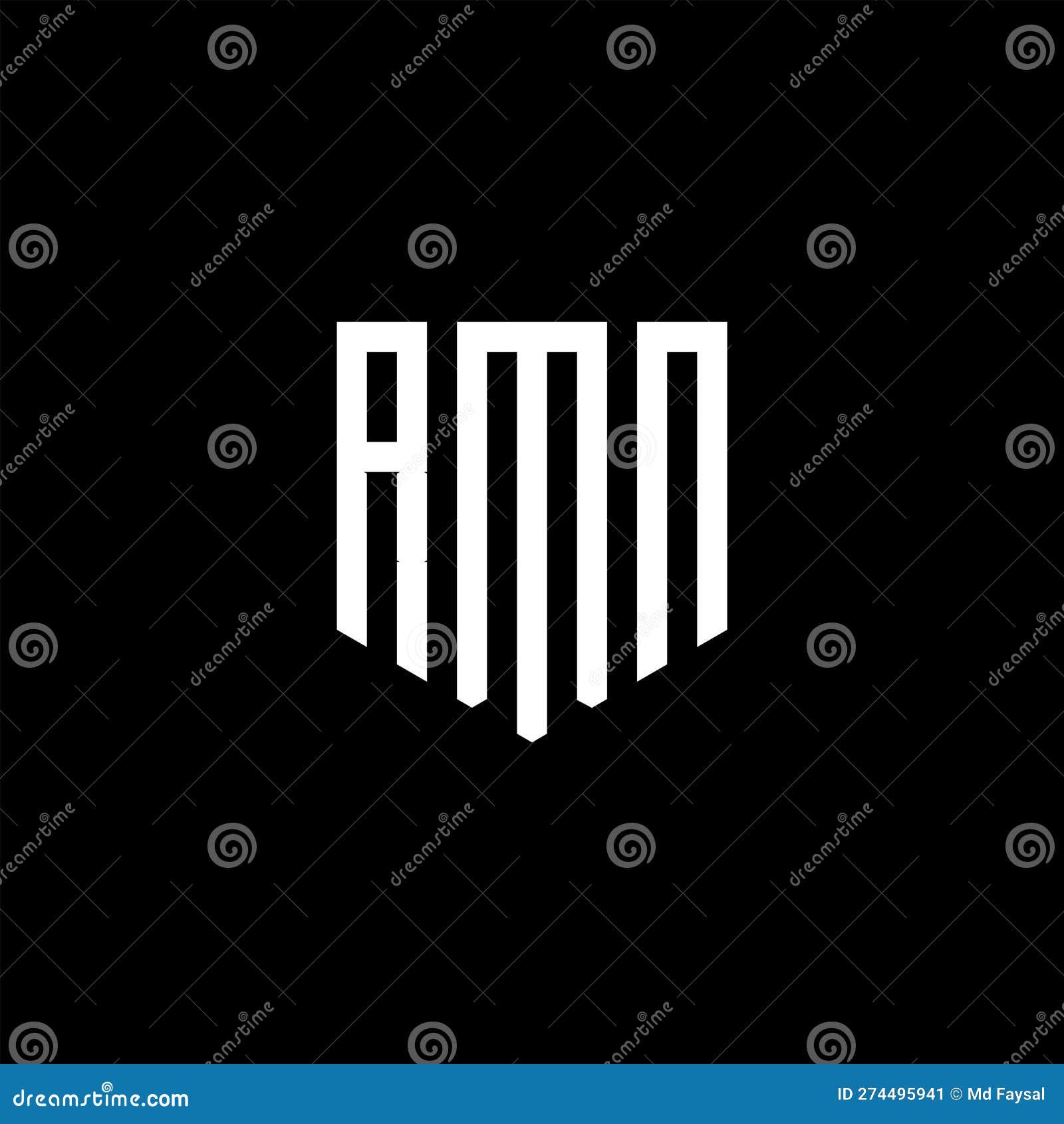 Amn Shield Abstract Monogram Letter Mark Vector Logo Stock Vector ...
