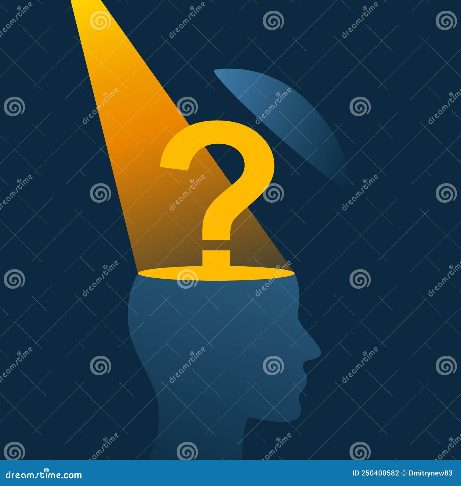 Amnesia, Memory Loss. Head With Question Mark Vector Illustration ...