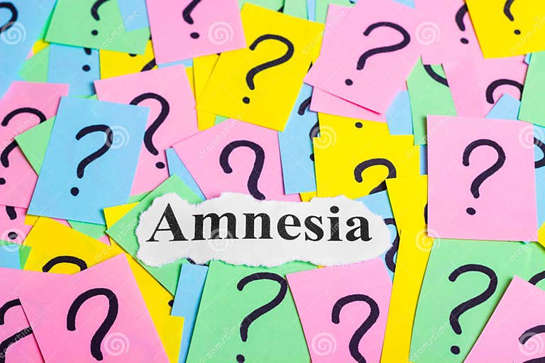 Amnesia Syndrome Text on Colorful Sticky Notes Against the Background ... Amnesia Syndrome Text on Colorful Sticky Notes Against the Background ...