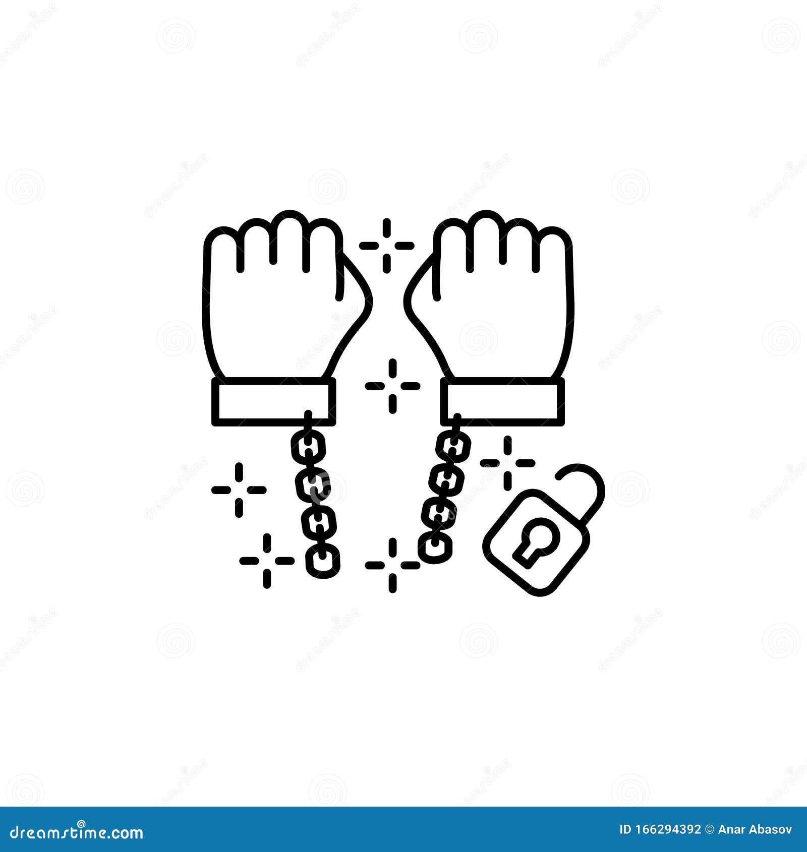 Amnesty Hands Chains Lock Icon. Element Of No Government Organisation ...