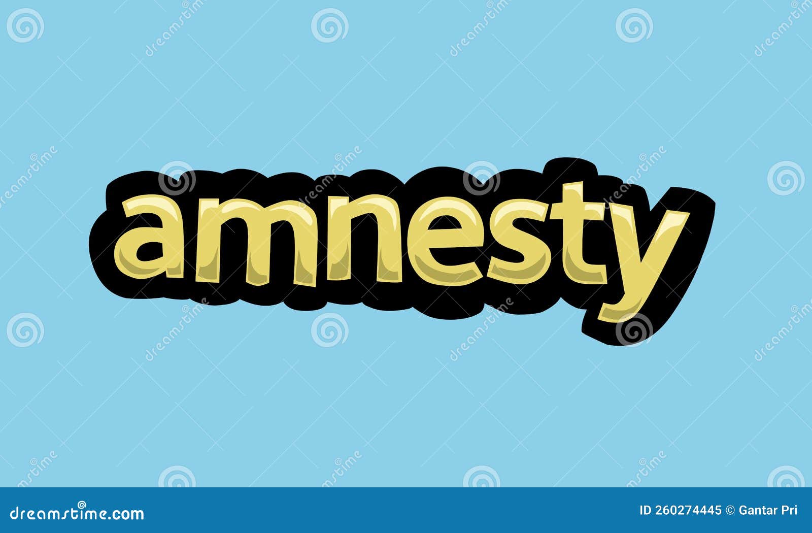 AMNESTY Writing Vector Design on a Blue Background Stock Illustration ...