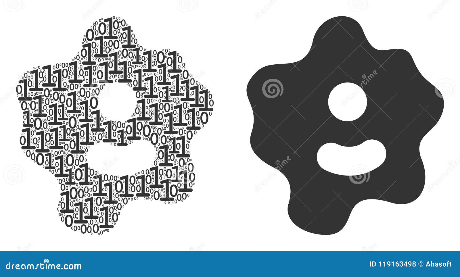 Amoeba Composition of Binary Digits Stock Vector - Illustration of germ ...
