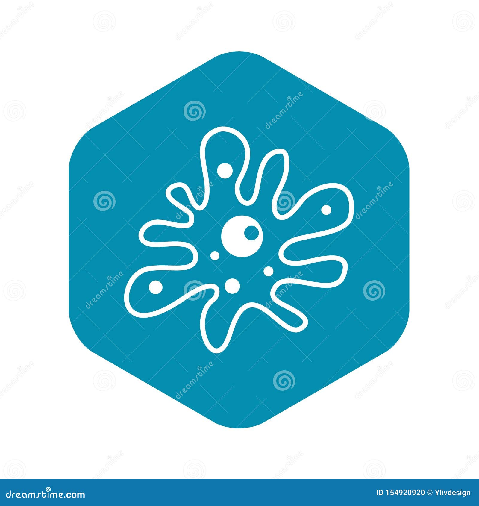 Amoeba icon, simple style stock vector. Illustration of cell - 154920920