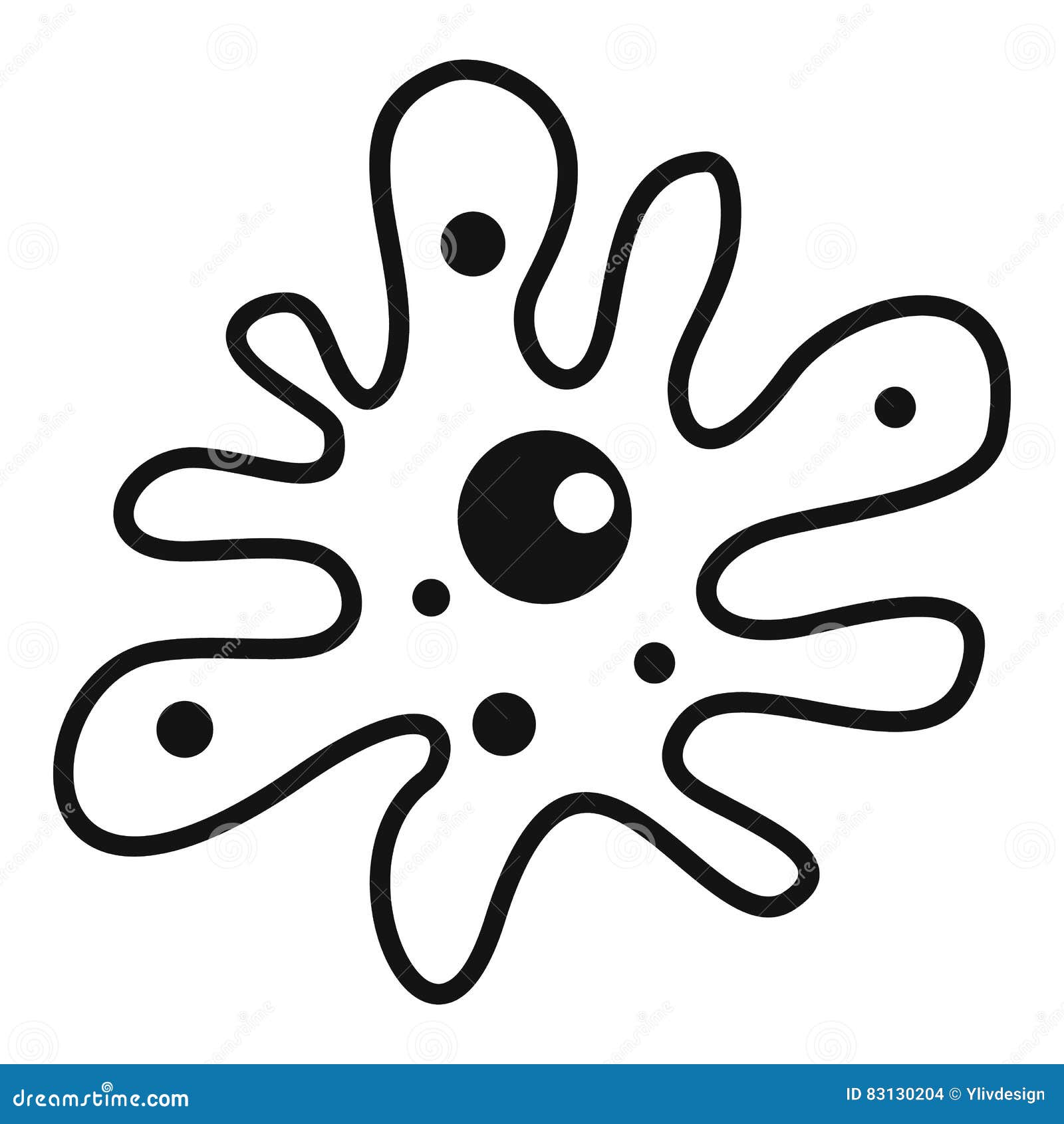 Amoeba icon, simple style stock vector. Illustration of cell - 83130204