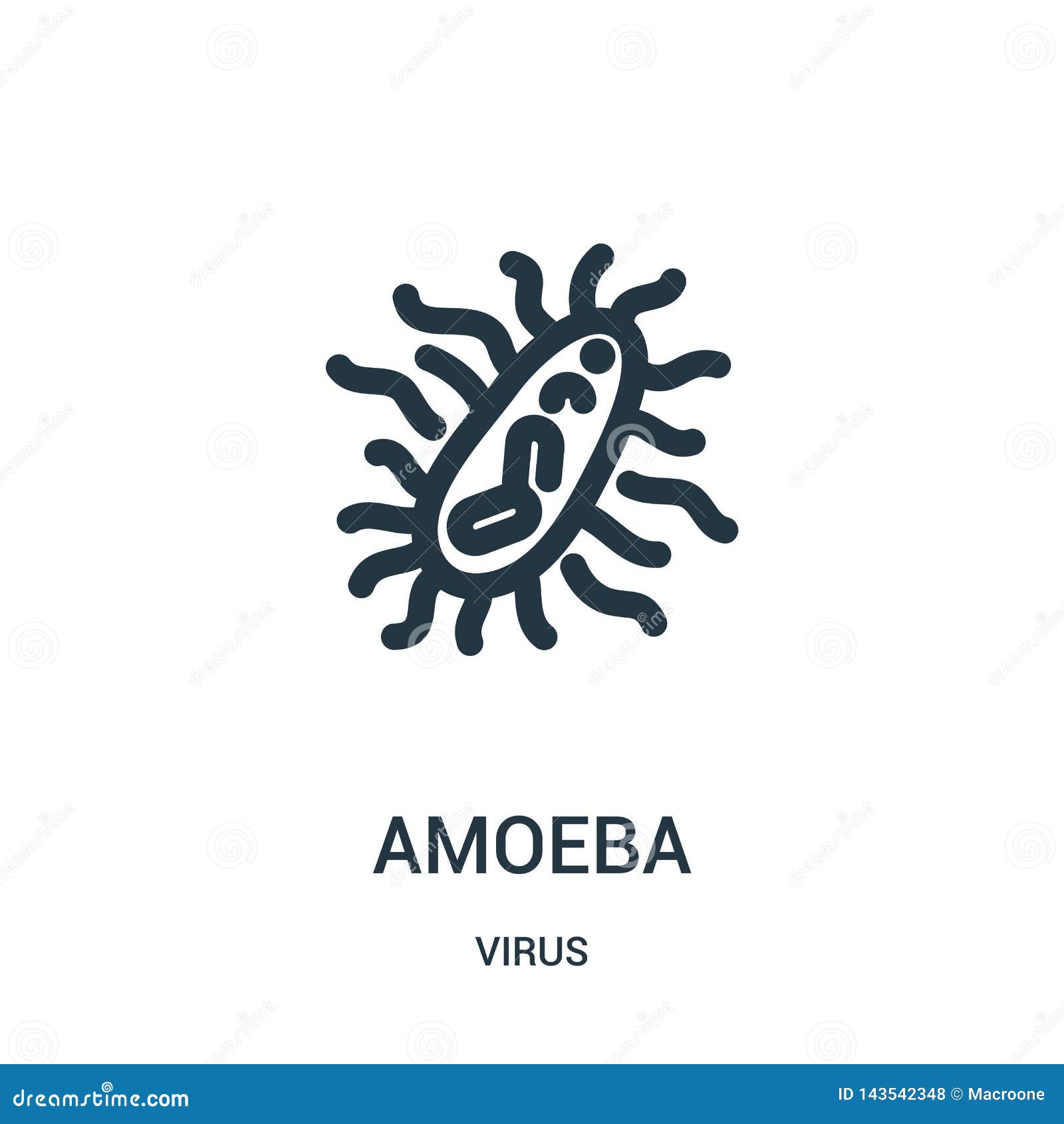 Amoeba Icon Vector from Virus Collection. Thin Line Amoeba Outline Icon ...