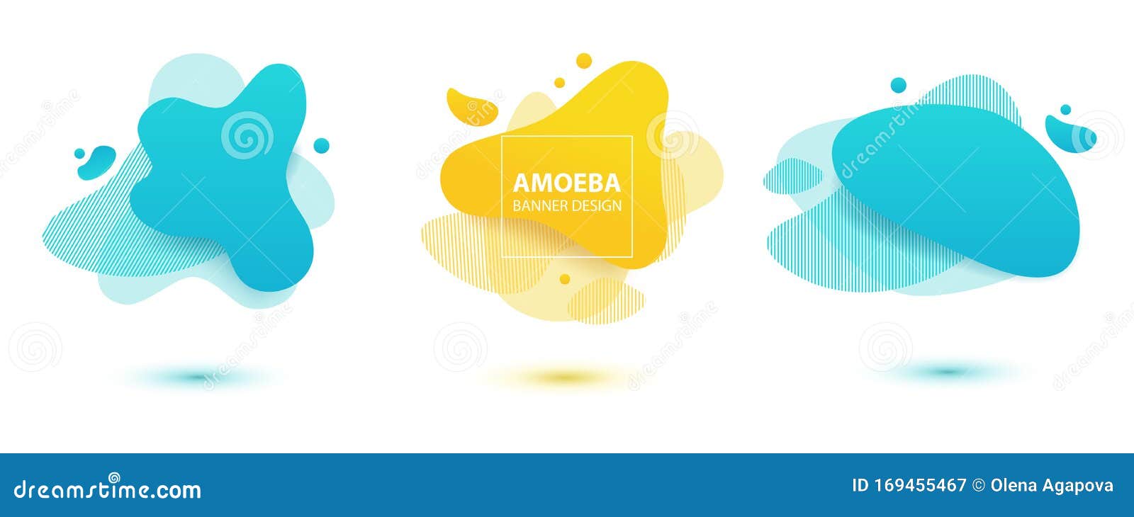Amoeba Liquid Design. Dynamical Colored Forms of Amoeba. Modern Banner ...