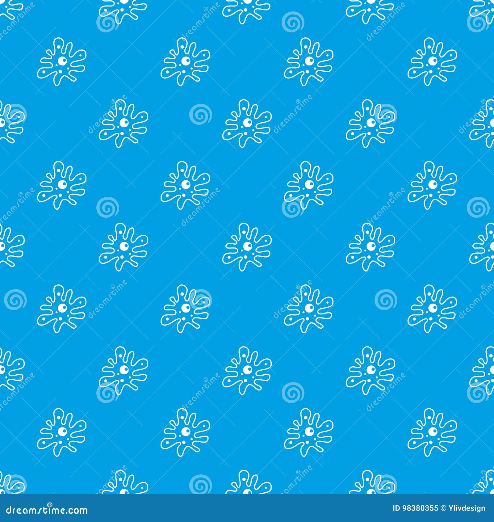 Amoeba Pattern Seamless Blue Stock Vector - Illustration of amoeba ...