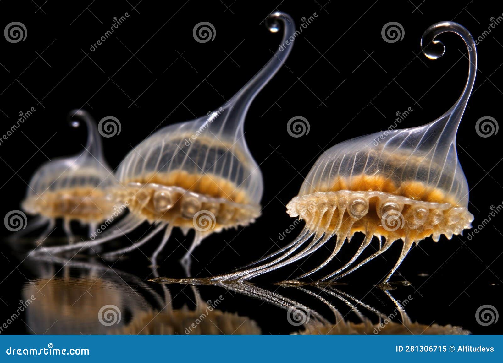 Amoebas Pseudopods Stretching in Water Drop Stock Illustration ...