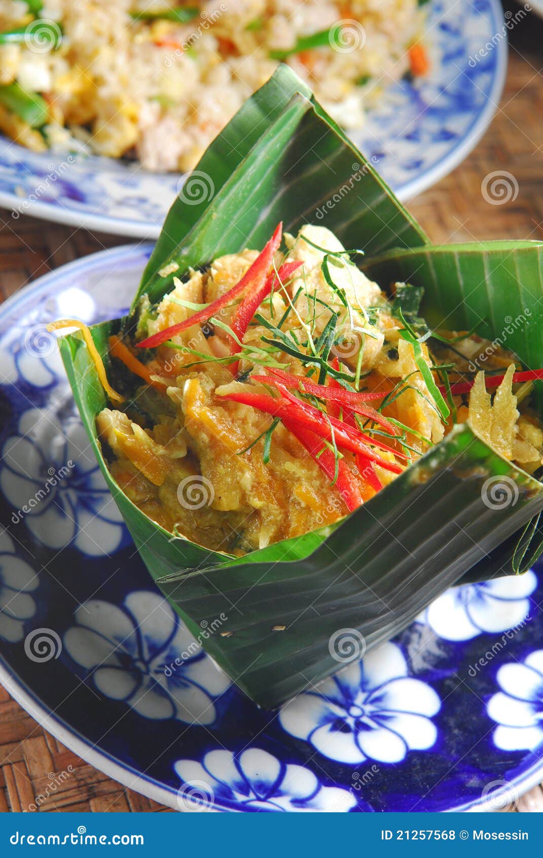 Amok Fish stock photo. Image of cuisine, food, warpping - 21257568