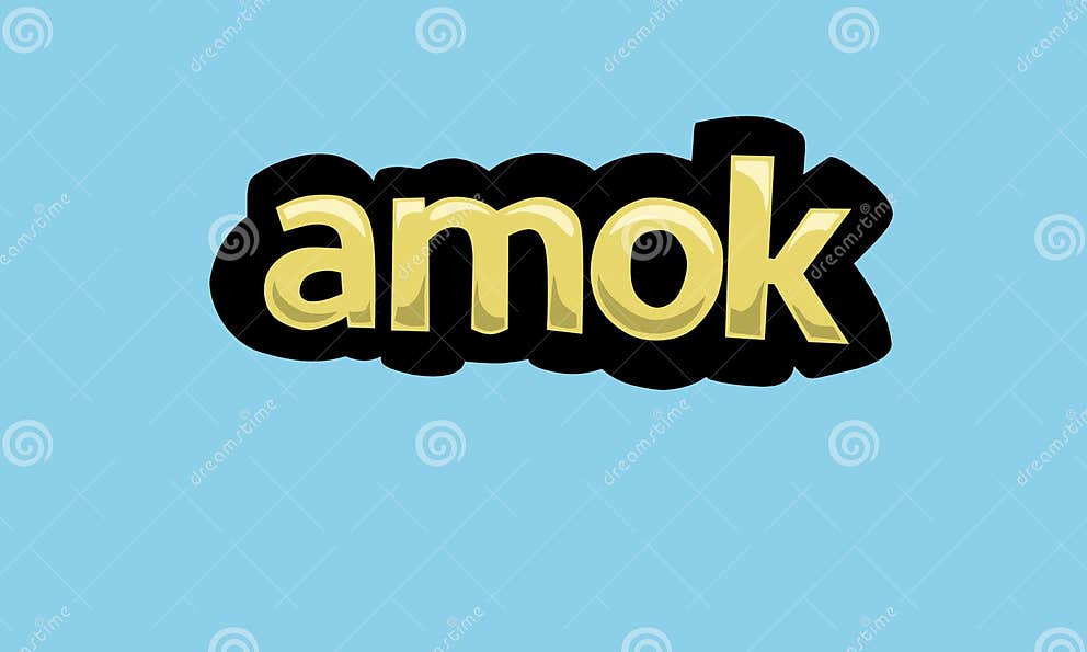 AMOK Writing Vector Design on a Blue Background Stock Illustration ...