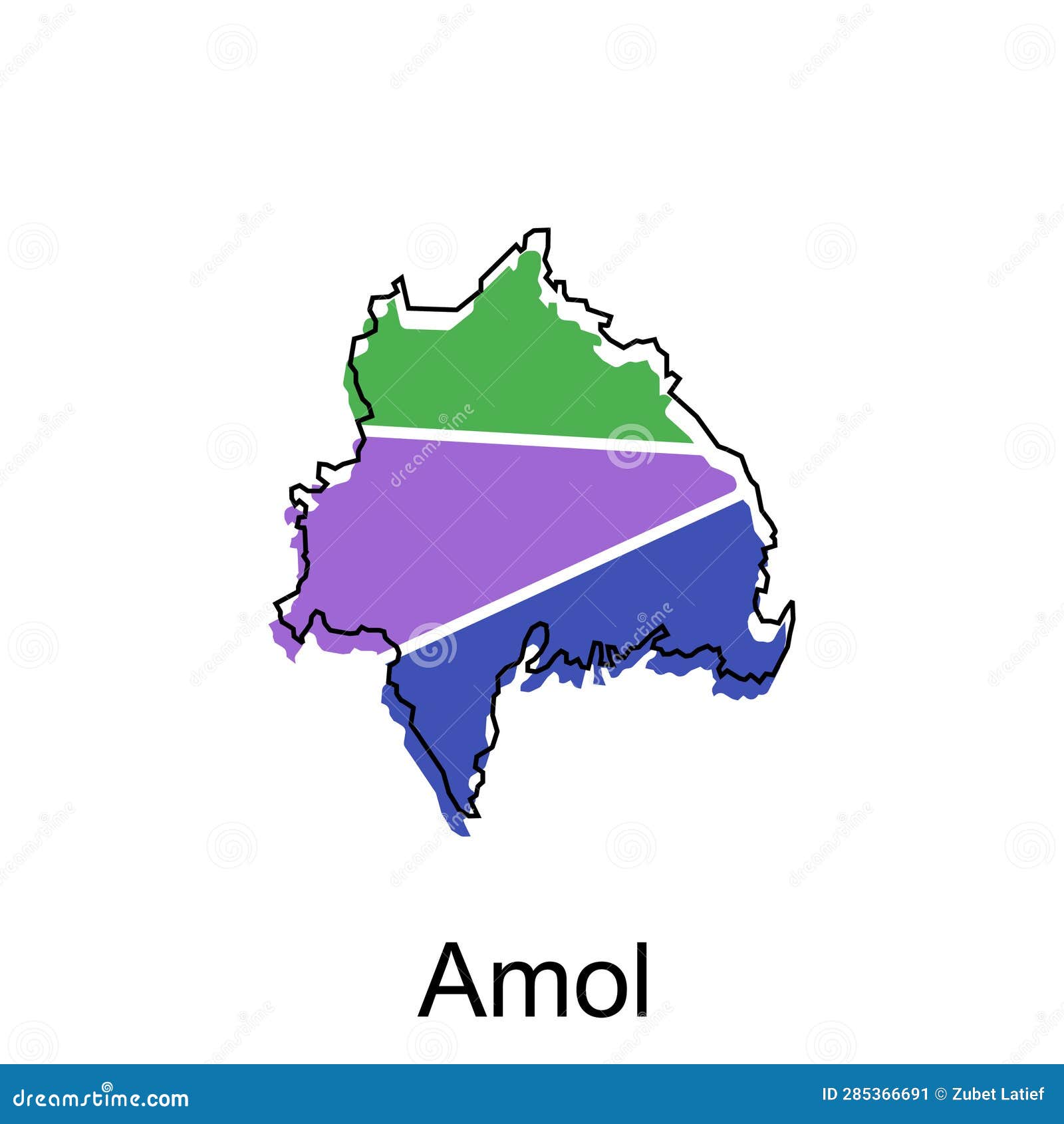 Amol City of Iran Map Vector Illustration, Vector Design Template Stock ...