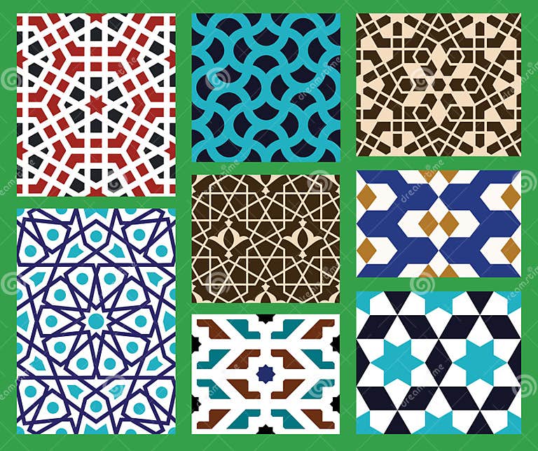 Amol Seamless Patterns Set stock vector. Illustration of colorful ...