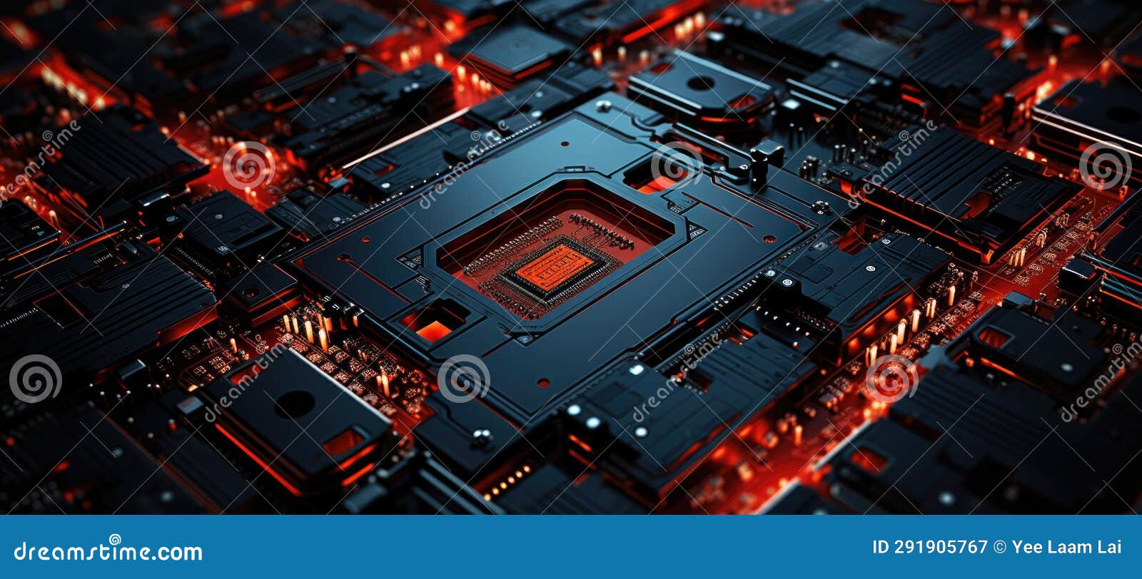 Amoled, OLED Tech Circuit Board Chip Electronics, Ai Stock Illustration ...