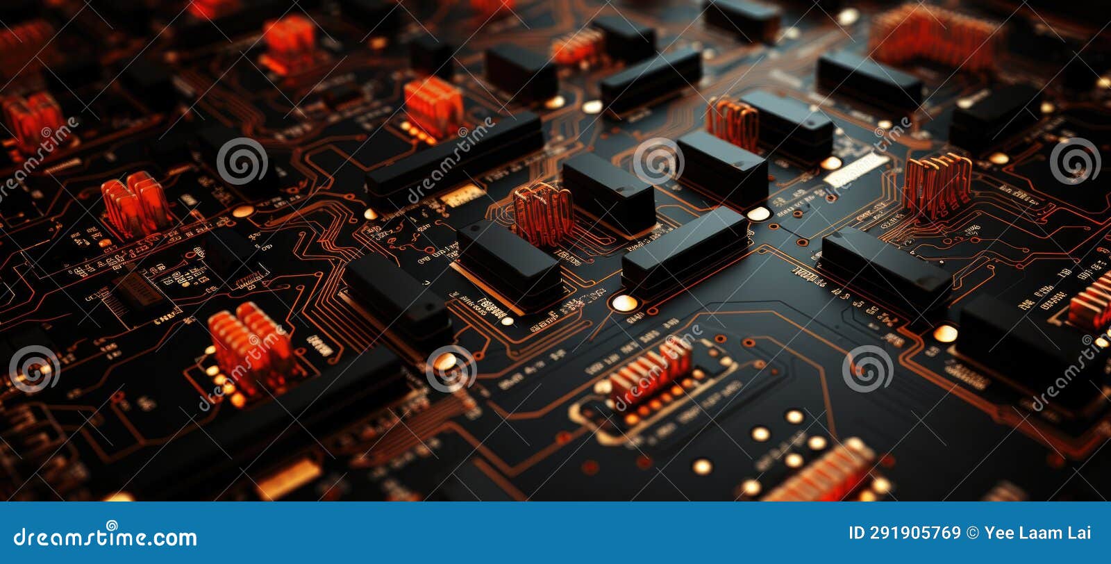 Amoled, OLED Tech Circuit Board Chip Electronics, Ai Stock Illustration ...