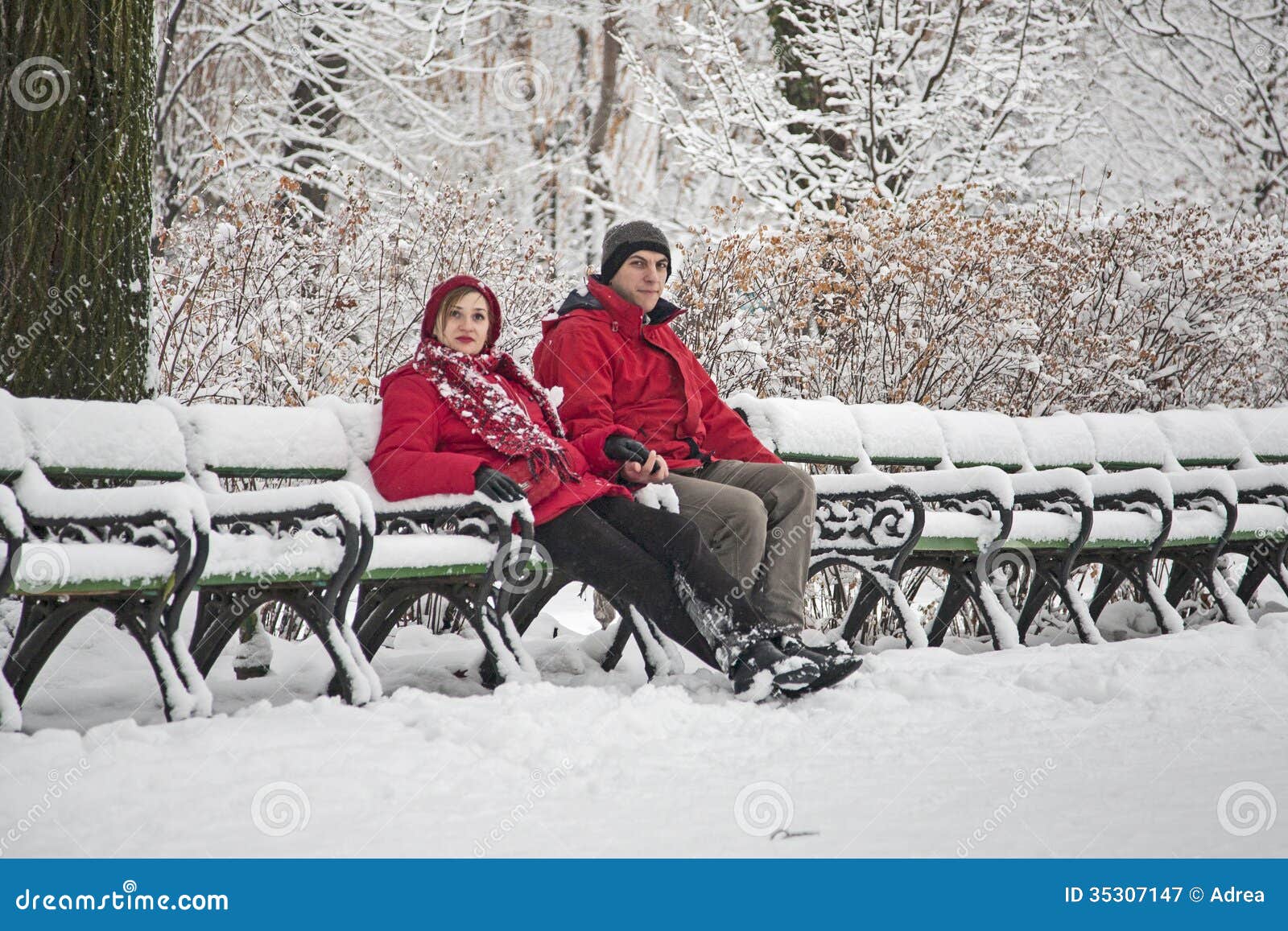 Amor da neve imagem de stock. Imagem de romance, frio - 35307147