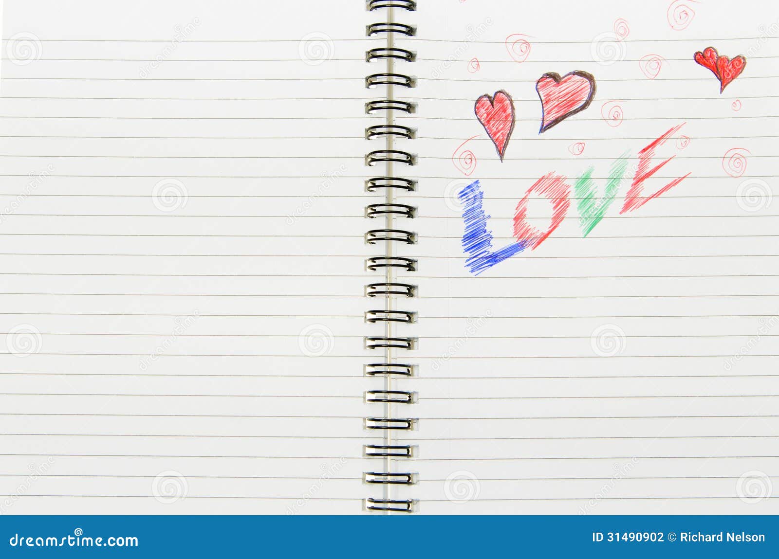 Amor escrito en cuaderno foto de archivo. Imagen de imagen - 31490902