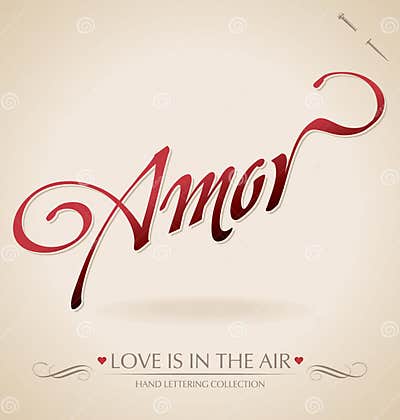 Amor Hand Lettering (vector) Stock Vector - Illustration of background ...