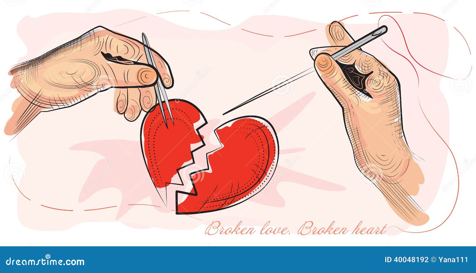 Amor Quebrado. Corazón Quebrado. Ilustración del Vector - Ilustración ...