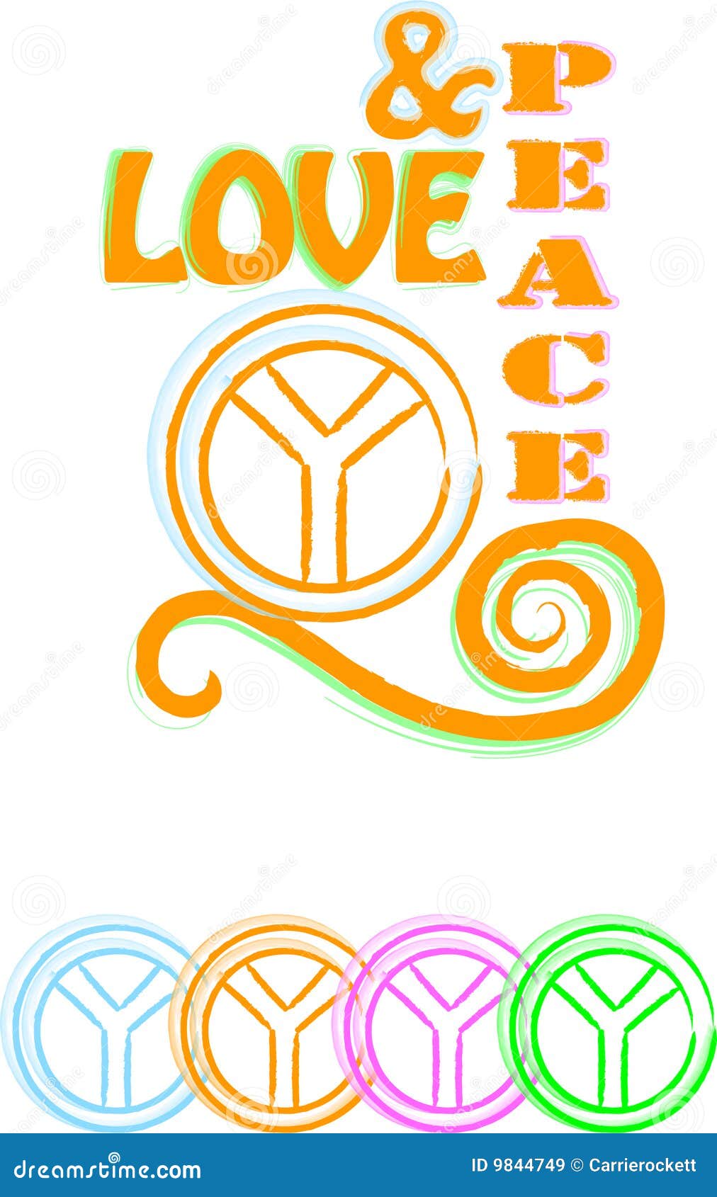 Amore & pace illustrazione vettoriale. Illustrazione di slogan - 9844749